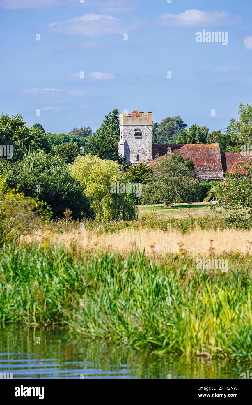 Church of St Mary the Virgin, Send, with typical square tower, in ...