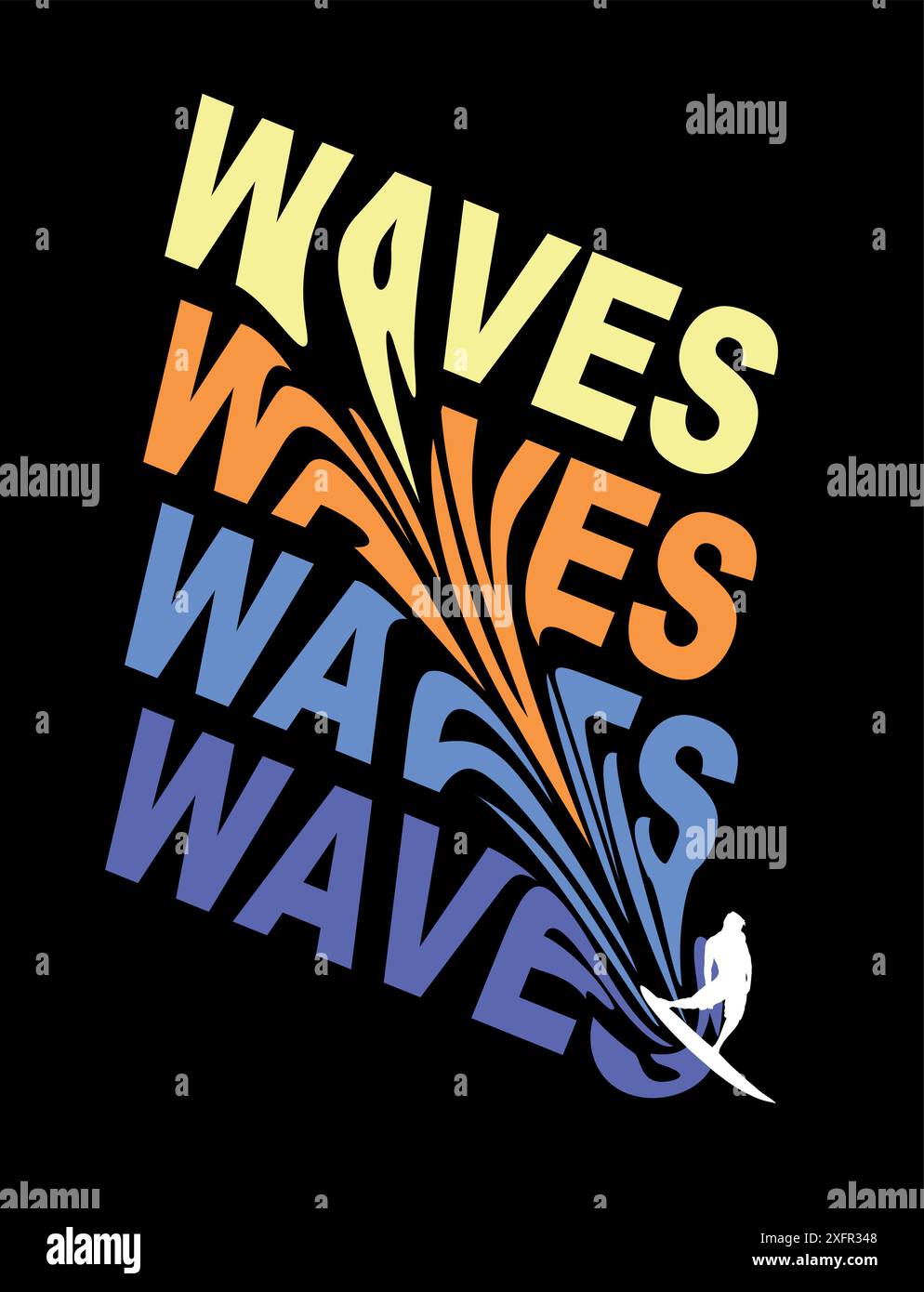 Vector illustration of graphic wave formed by curved stripes with ...