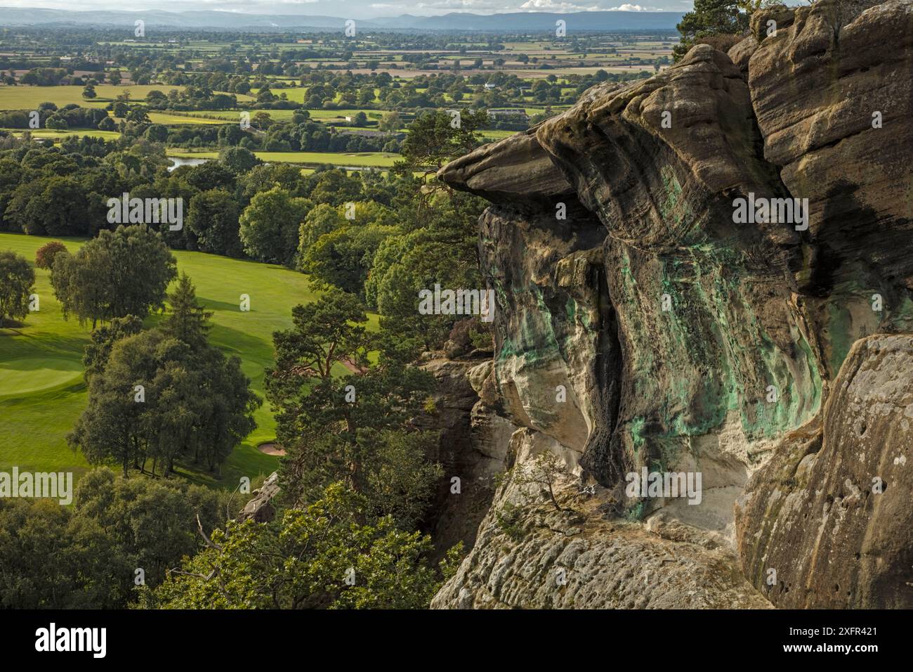 Crossbedded sandstone, Hawkstone Park, Shropshire, England, UK ...