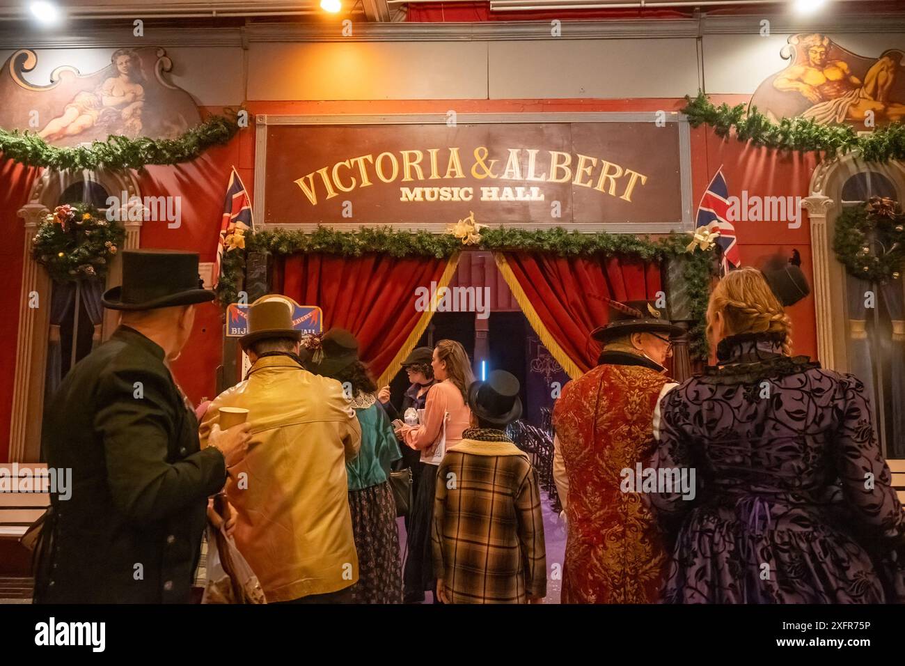 San Francisco, CA, USA. December 16, 2023. Inside the Dickens Fair, Cow ...