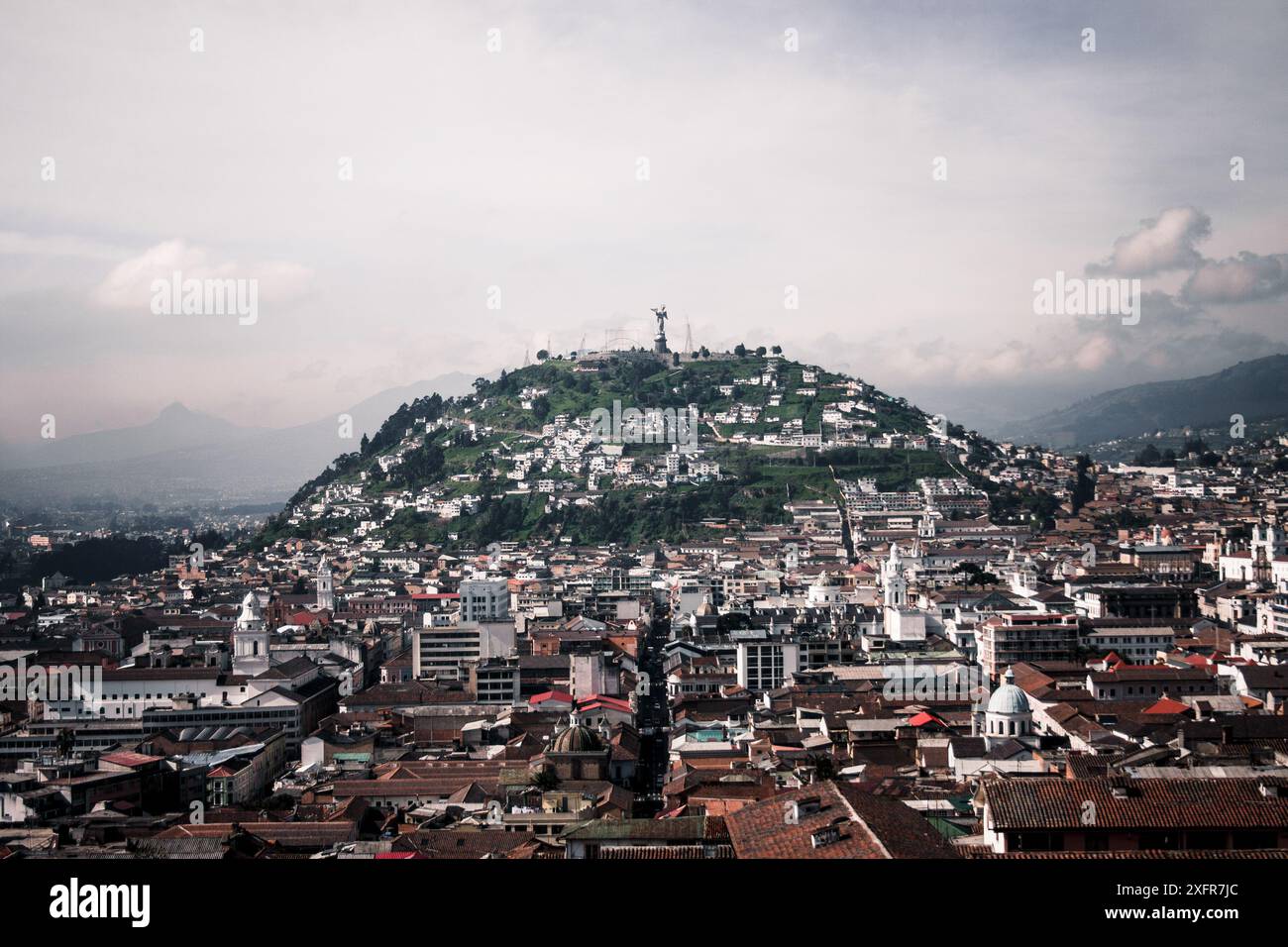 Stunning aerial view of Quito, Ecuador, featuring the iconic Panecillo ...