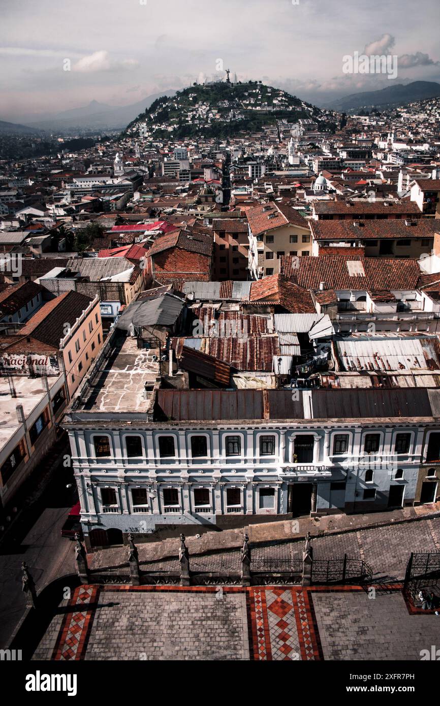 A captivating view of Quito's historic center, featuring charming ...