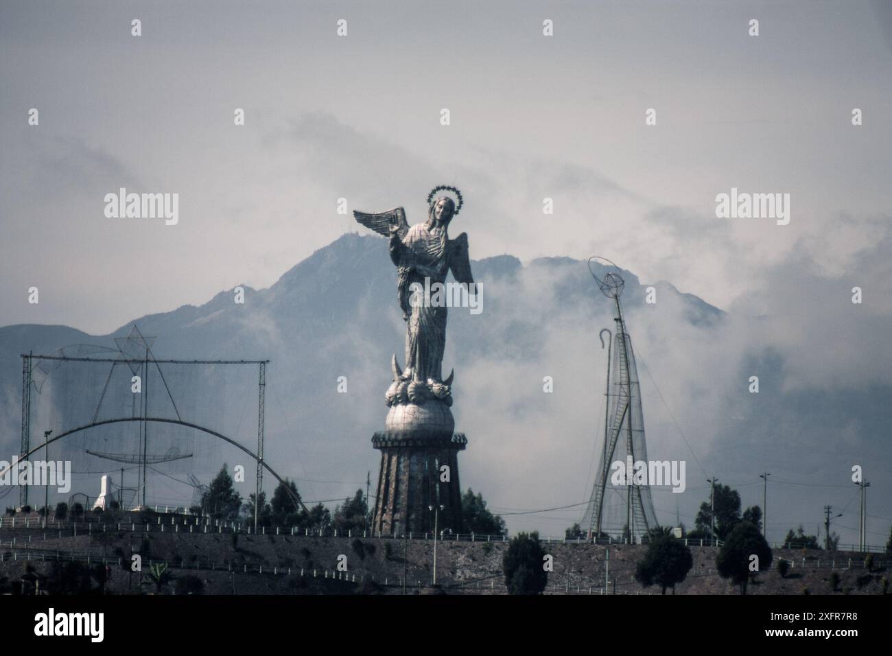 Close-up view of the Virgin of El Panecillo statue in Quito, Ecuador ...