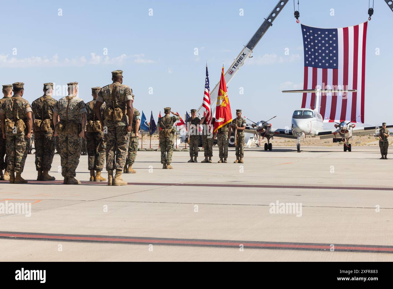 U.S. Marines with Headquarters and Headquarters Squadron (H&HS) execute ...