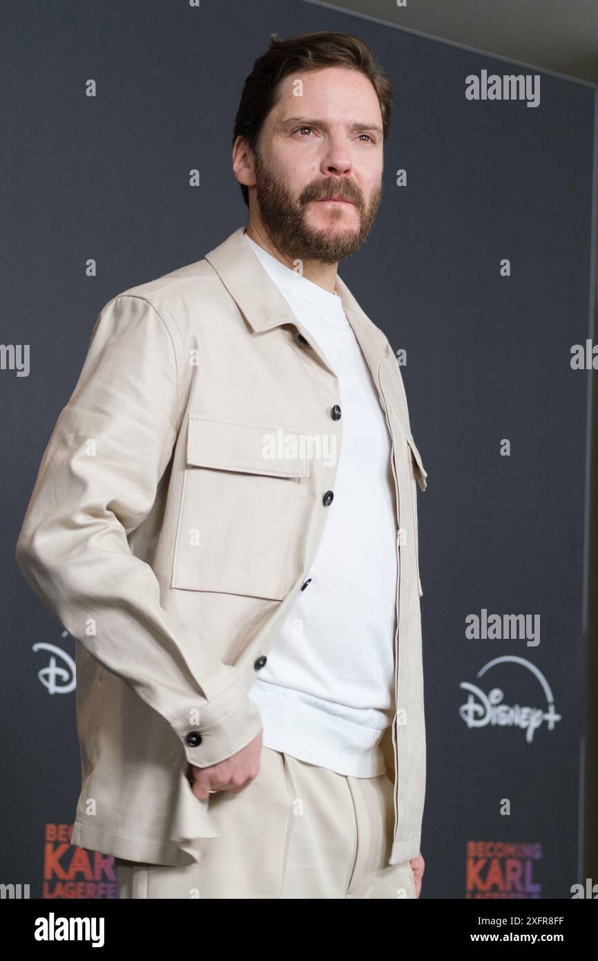 Actor Daniel Brühl attends to "Becoming Karl Lagerfeld" photocall at ...