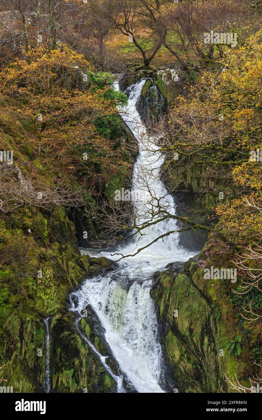 Llanberis Waterfall, also known as Ceunant Mawr Waterfall, on the Afon ...