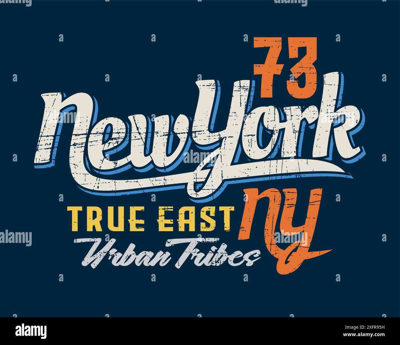 Vector illustration of lettering in college style. Art for printing on ...