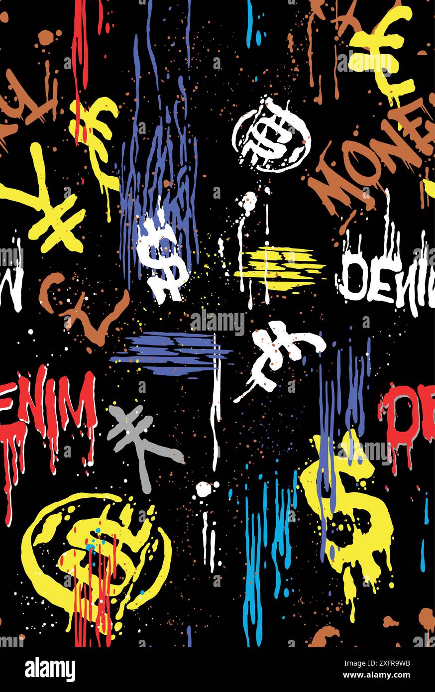 Colorful vector illustration of pattern in the style of irregular brush ...