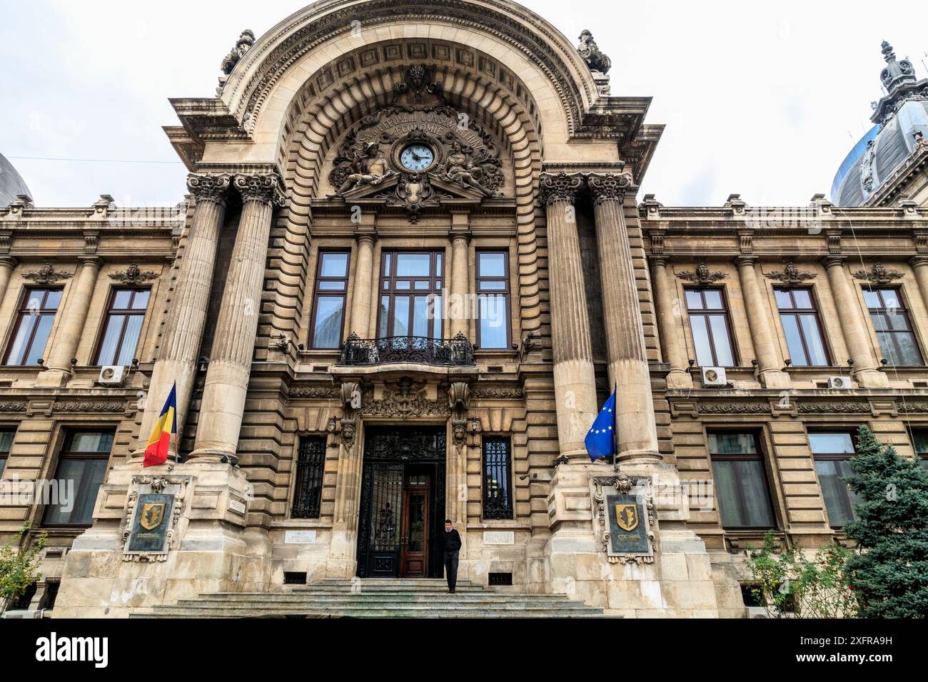 Europe, Romania. Bucharest. The CEC Palace, built in 1900 on Calea ...