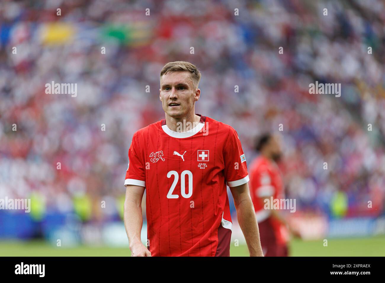 Michel Aebischer seen during UEFA Euro 2024 Round of 16 game between ...