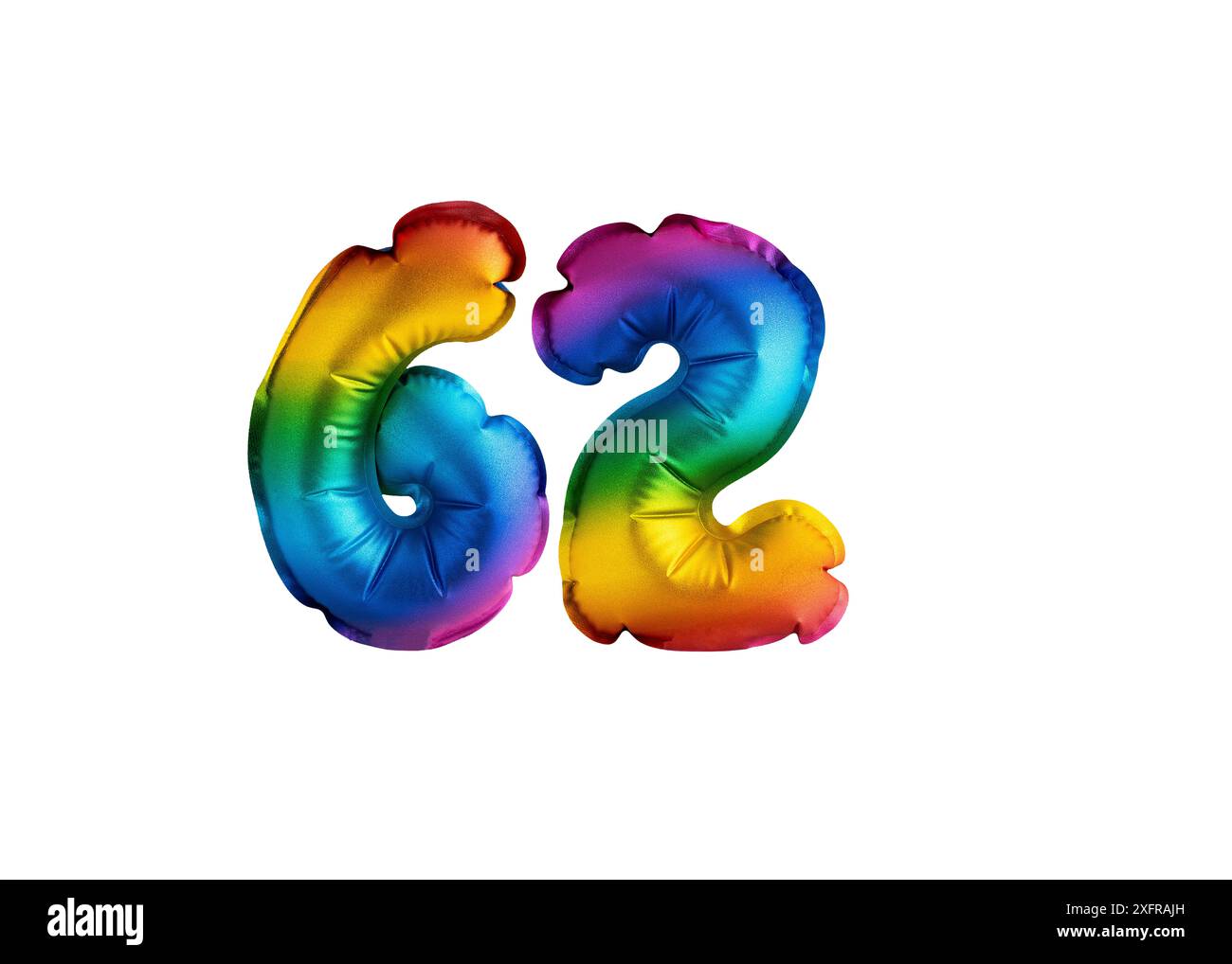 Multicolor balloon number 62 anniversary. Happy birthday ...