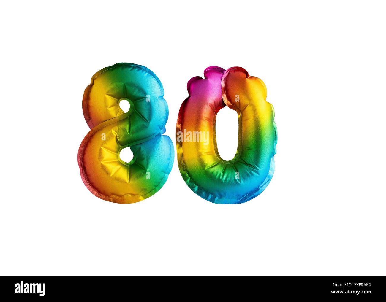 Multicolor balloon number 80 anniversary. Happy birthday ...