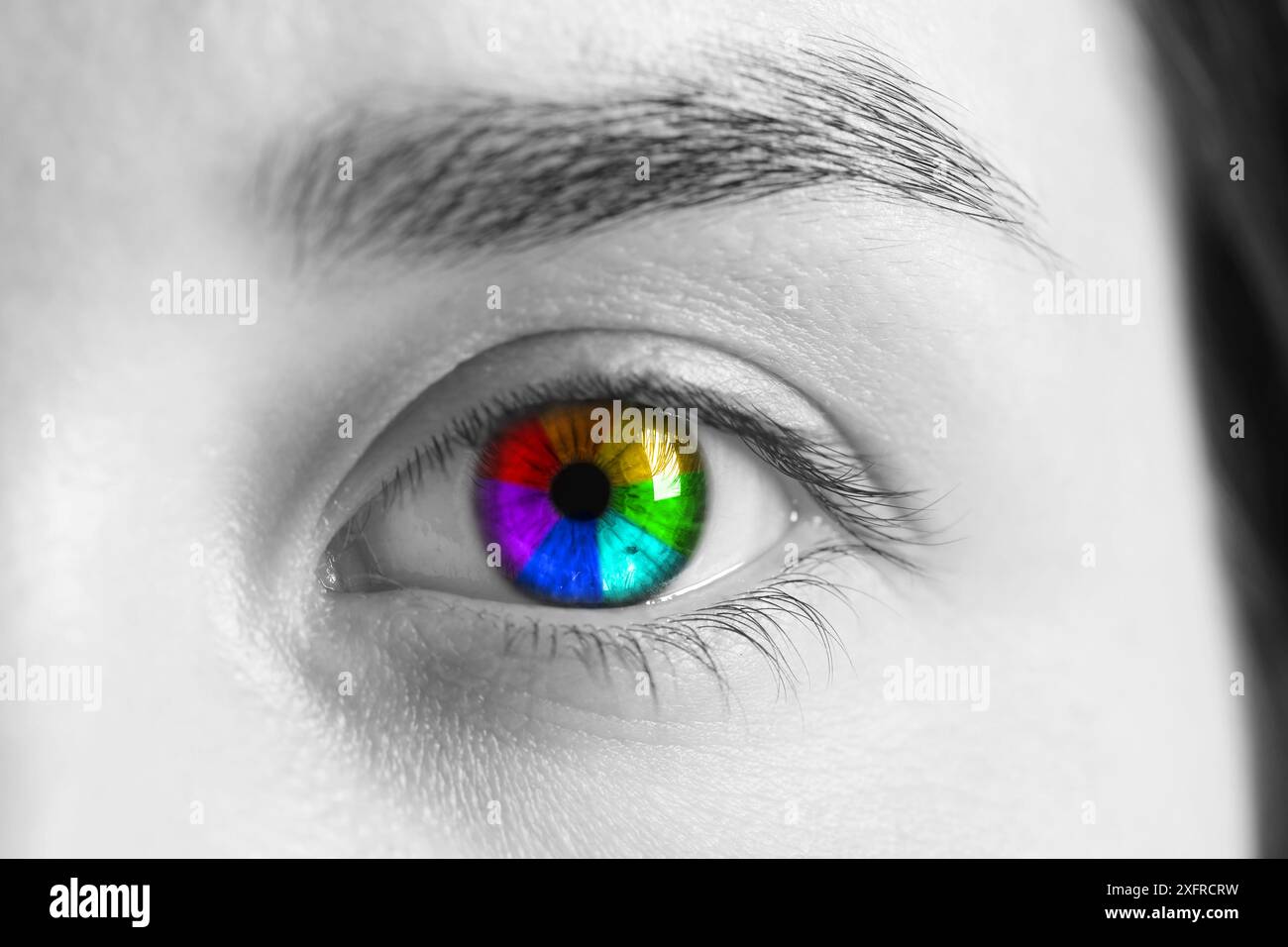 Eye with pupil in rainbow colors hi-res stock photography and images ...