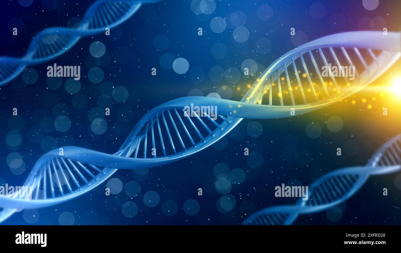 Illustrations of DNA on blue gradient background, banner design ...