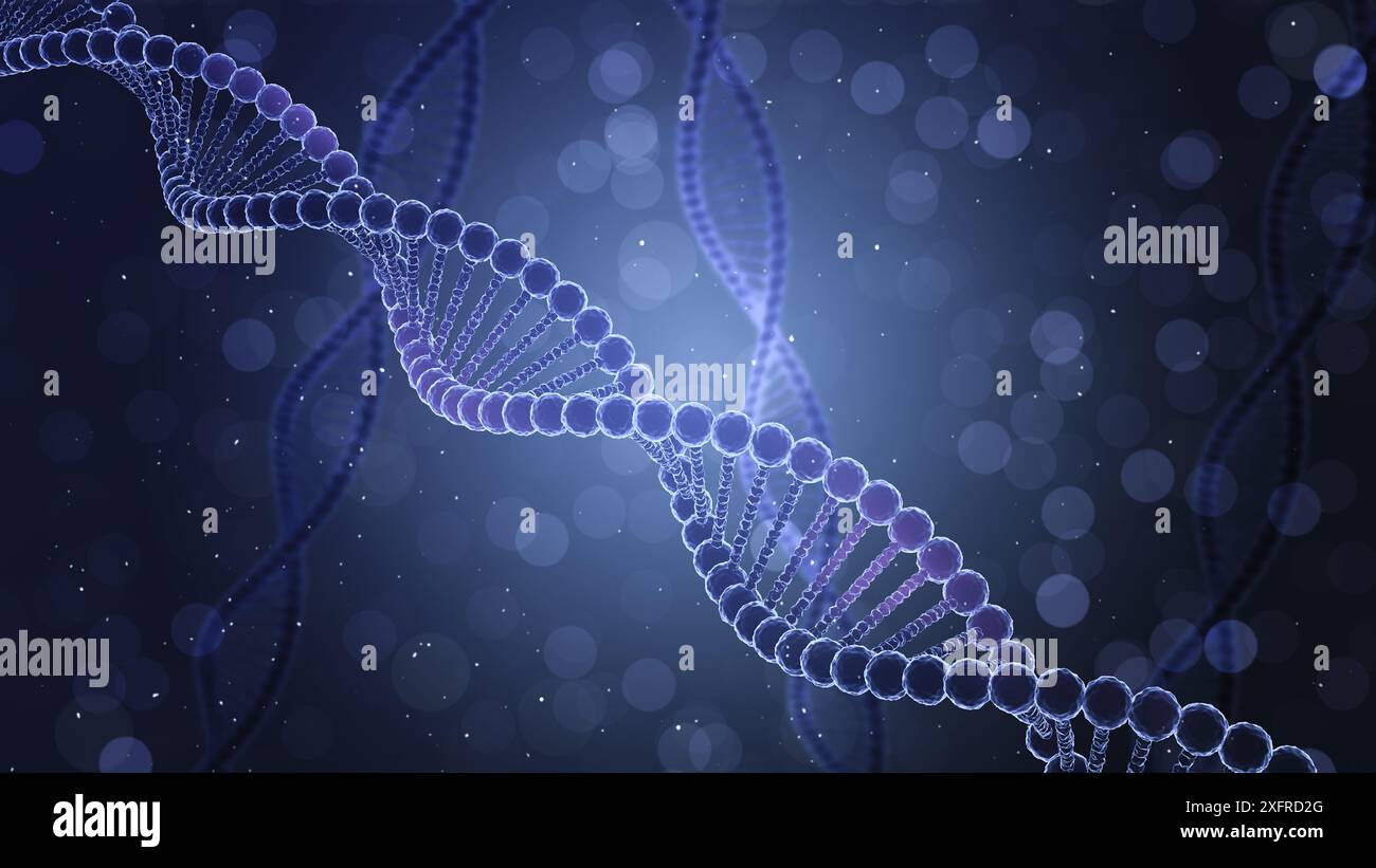 Illustrations of DNA on blue gradient background, banner design ...