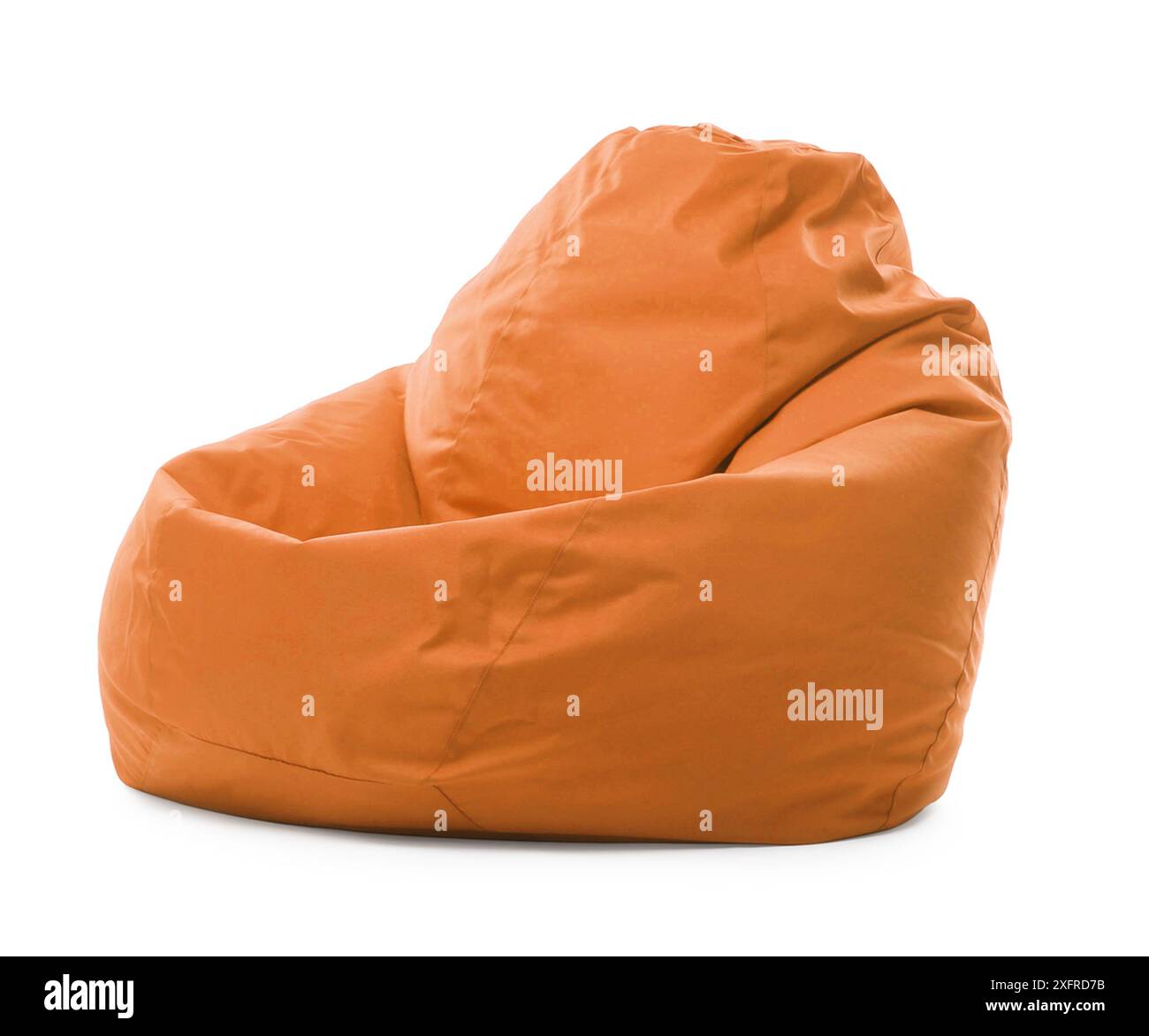 One orange bean bag chair isolated on white Stock Photo - Alamy