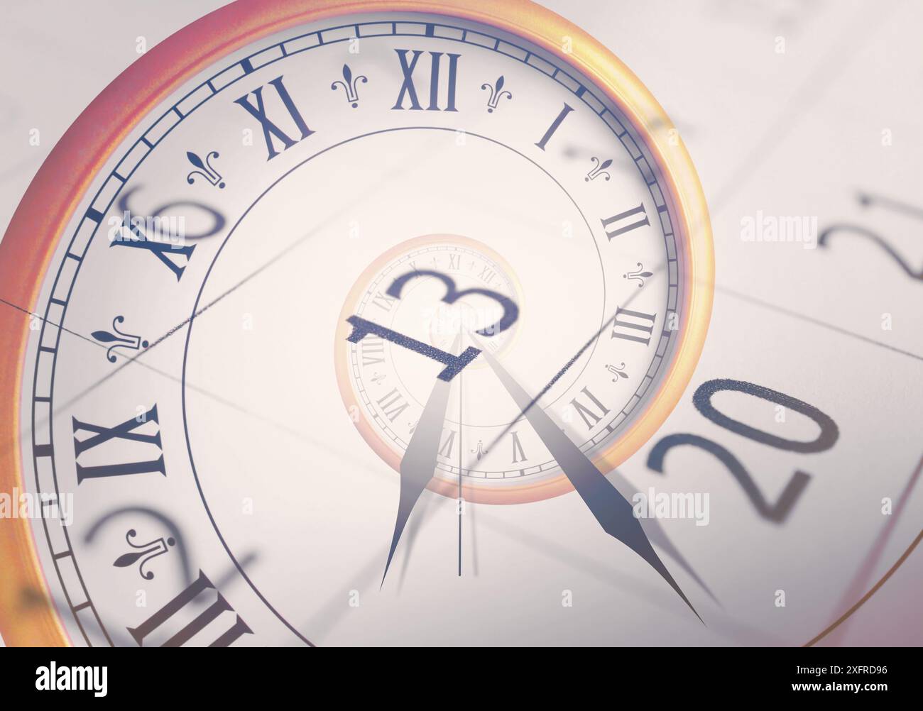 Double exposure of calendar and clock. Time concept Stock Photo - Alamy