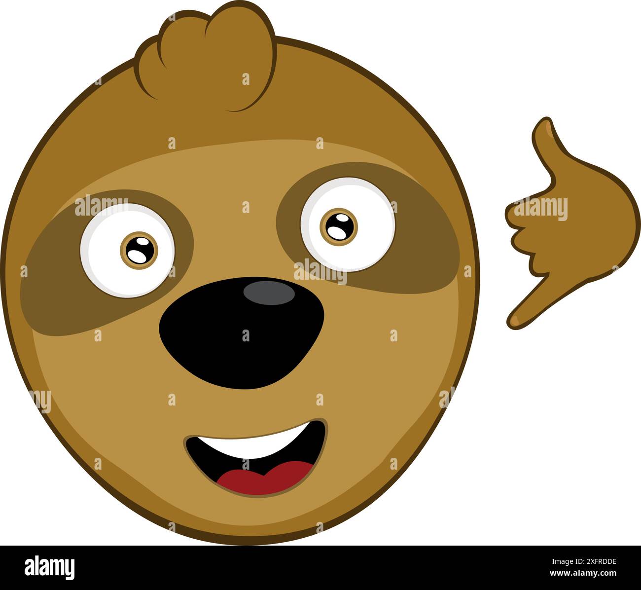 vector illustration face bear sloth character animal cartoon, making a ...