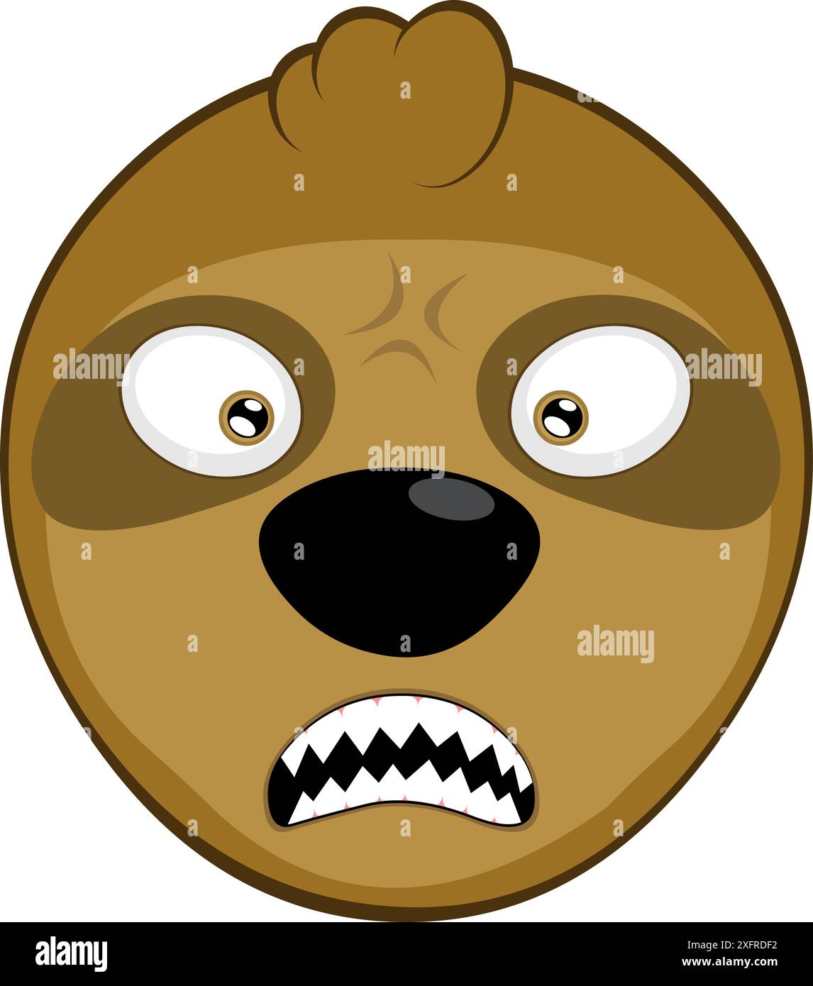 vector illustration face bear sloth character animal cartoon, fury ...