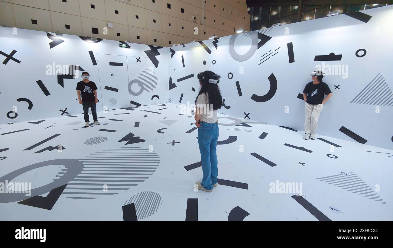 SHANGHAI, CHINA - JULY 4, 2024 - A large space multiplayer VR game ...