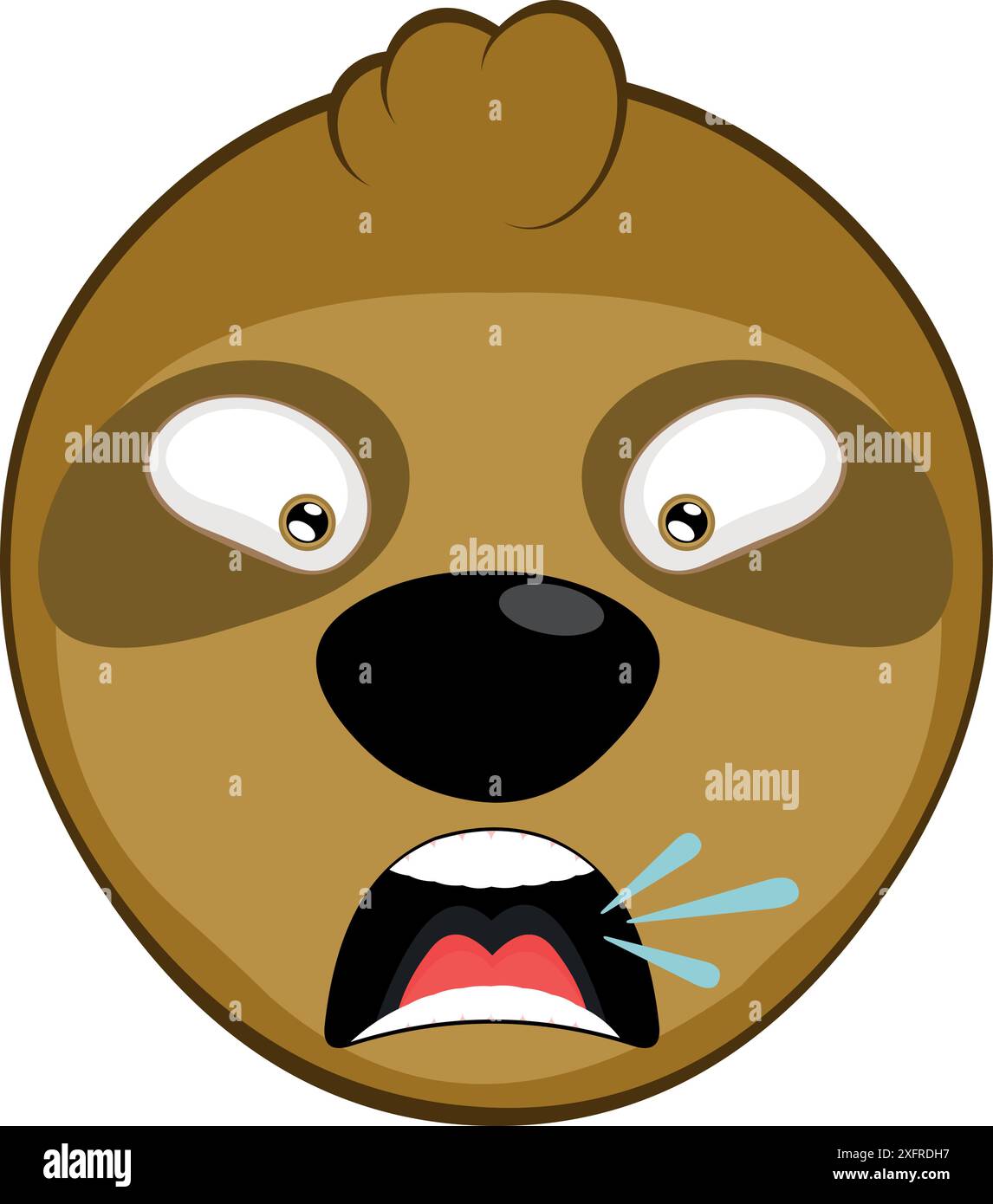 vector illustration face bear sloth character animal cartoon, with an ...