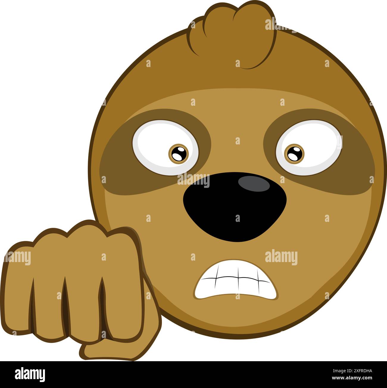vector illustration face bear sloth character animal cartoon, with an ...