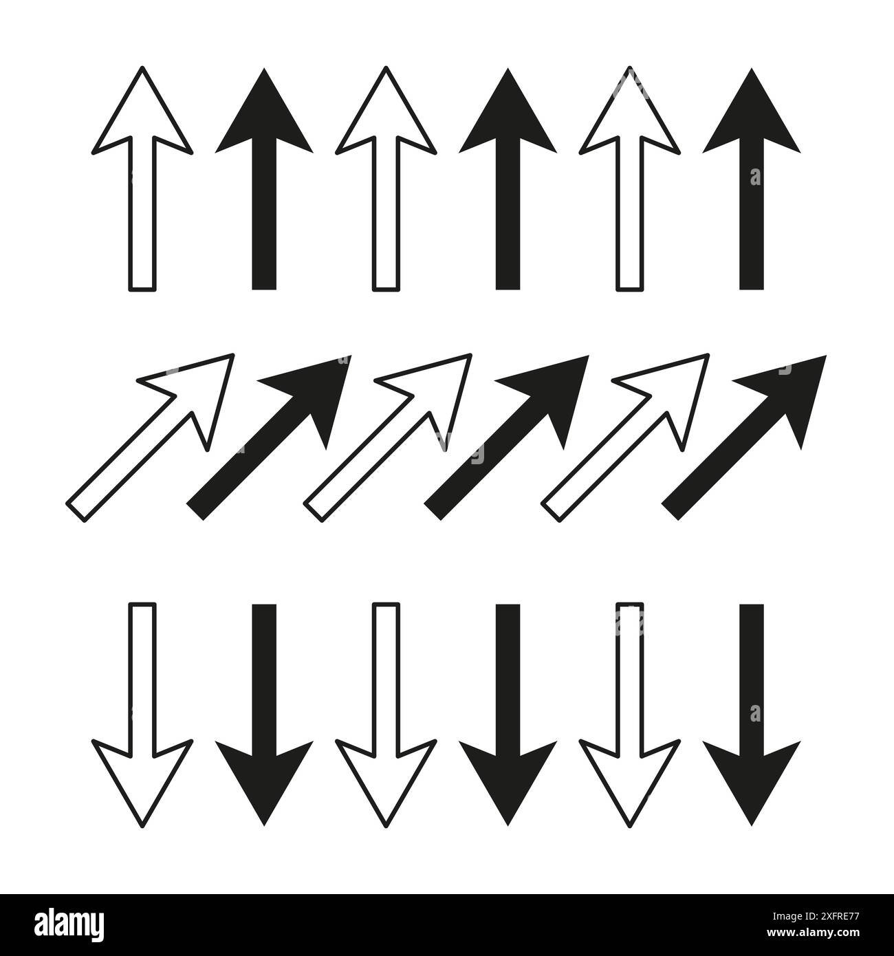 Arrow Icon Set Black Vector Collection Directional Symbols Design Simple Navigation Elements