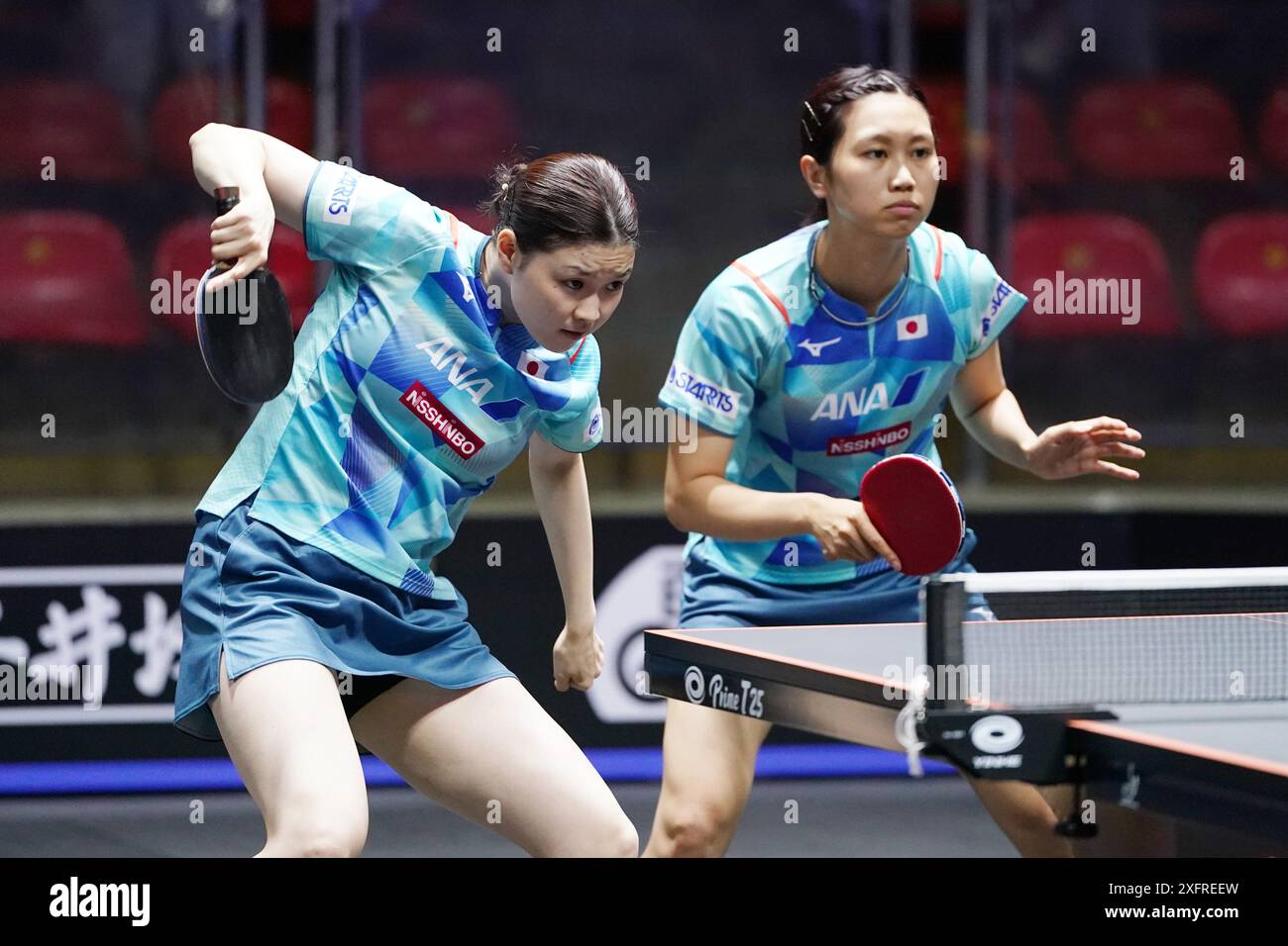 Bangkok, Thailand. 4th July, 2024. Hitomi Sato (JPN), Honoka Hashimoto (JPN) Table Tennis : WTT ...