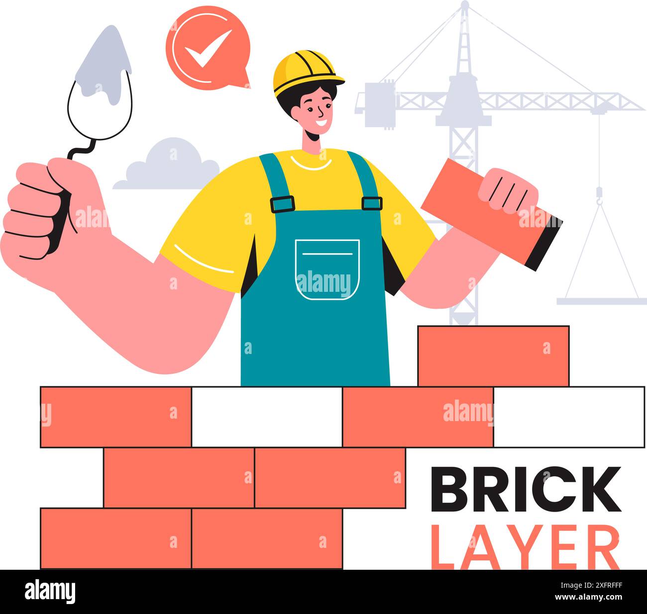 Plastering a wall Stock Vector Images - Alamy