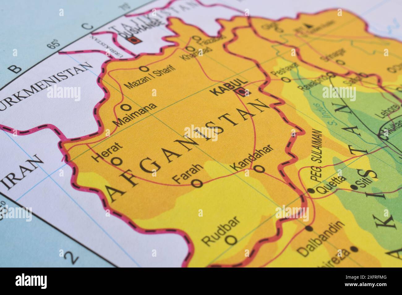 Close up of Afghanistan on world map Stock Photo - Alamy