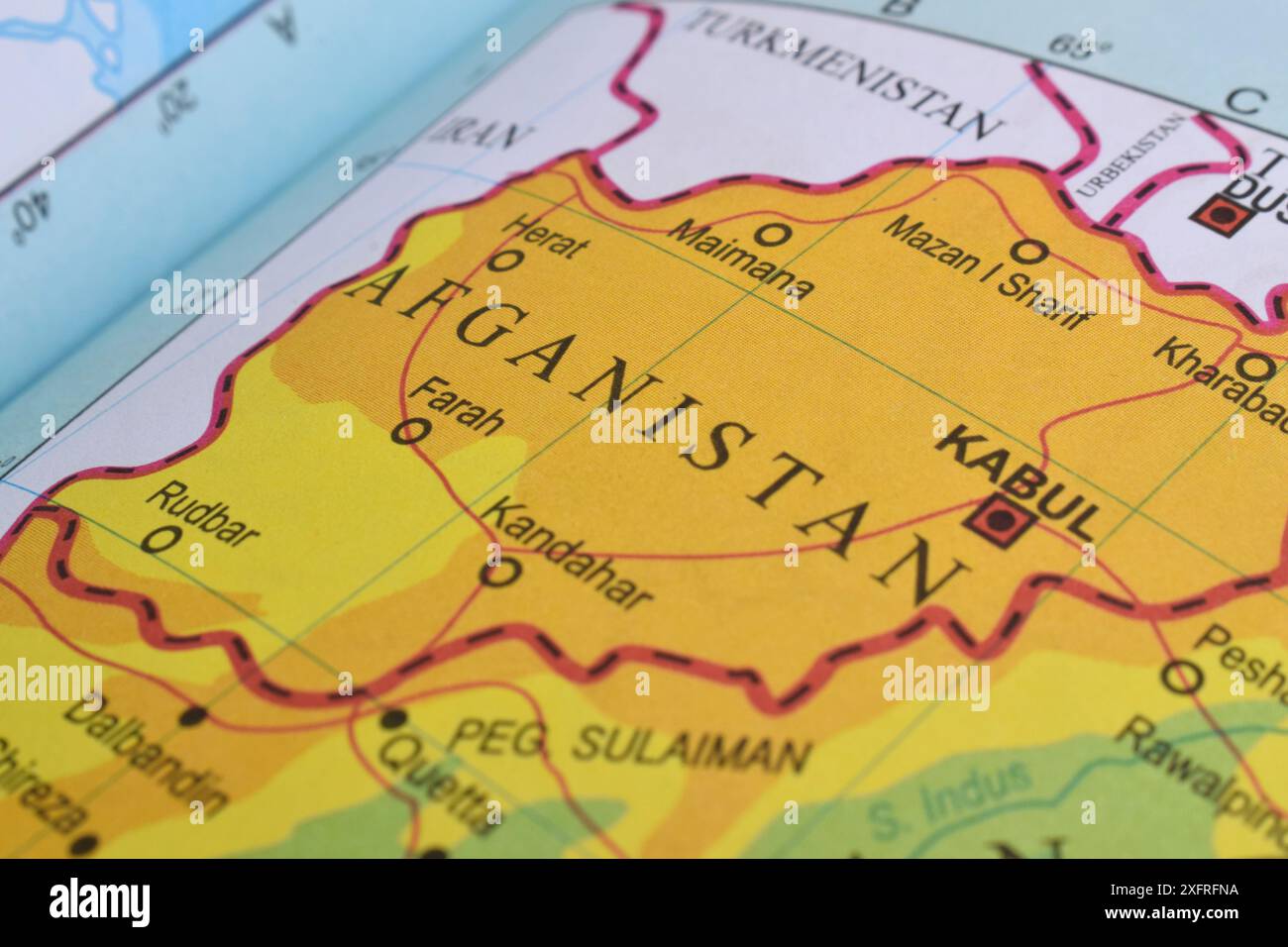 Close up of Afghanistan on world map Stock Photo - Alamy
