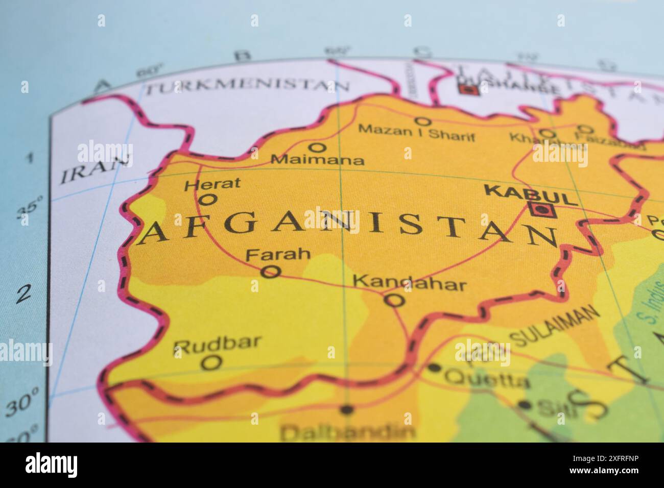 Close up of Afghanistan on world map Stock Photo - Alamy