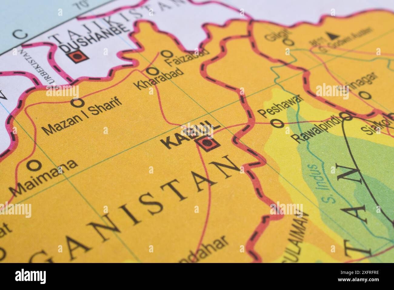 Close up of Kabul, Afghanistan on world map Stock Photo - Alamy