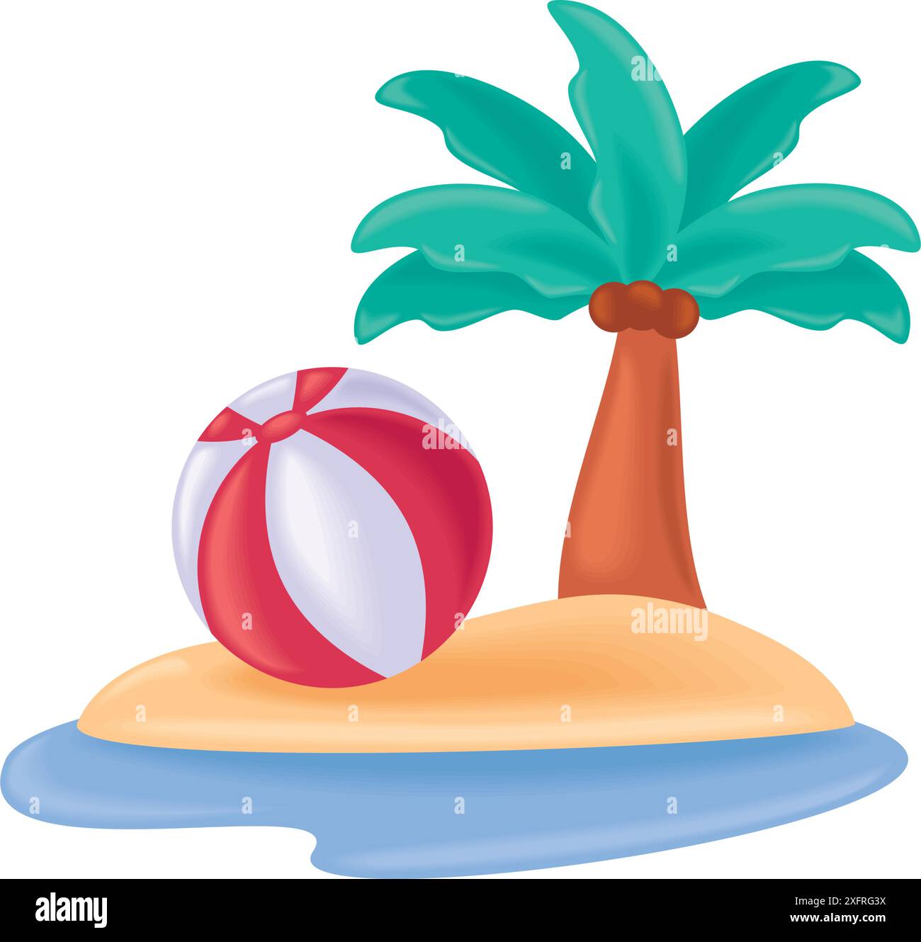 beach tropical palm and ball Stock Vector Image & Art - Alamy