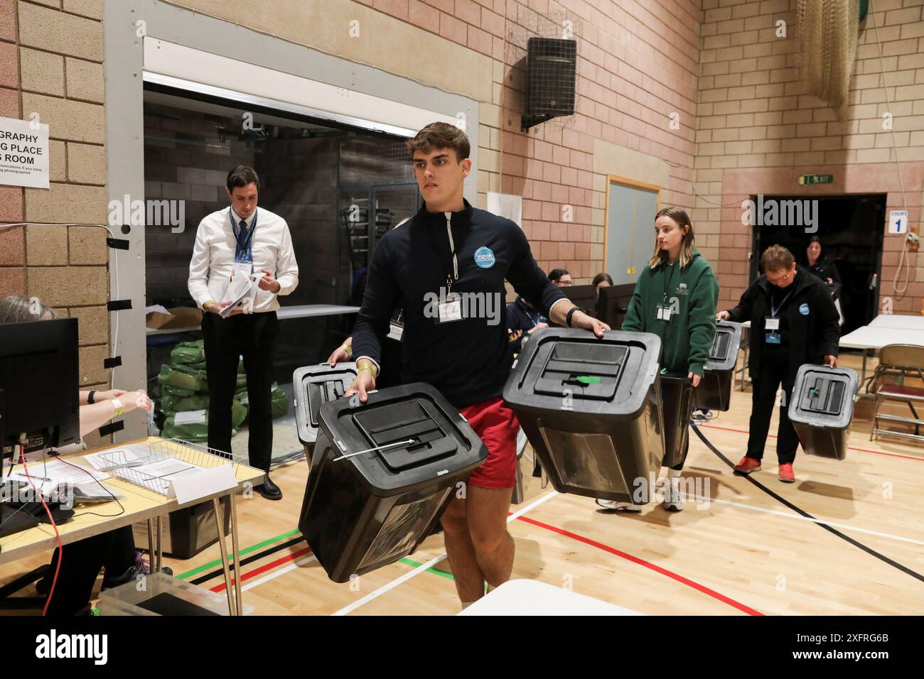 Ballot boxes arrive at Northallerton Leisure Centre in Northallerton ...