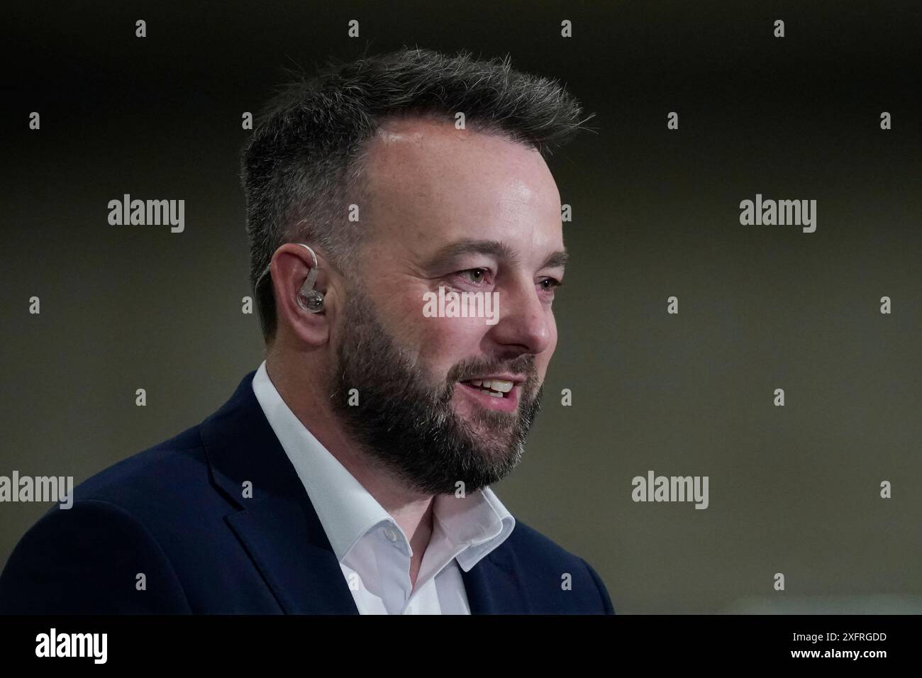 SDLP Leader Colm Eastwood speaking to the media at Meadowbank Sports ...