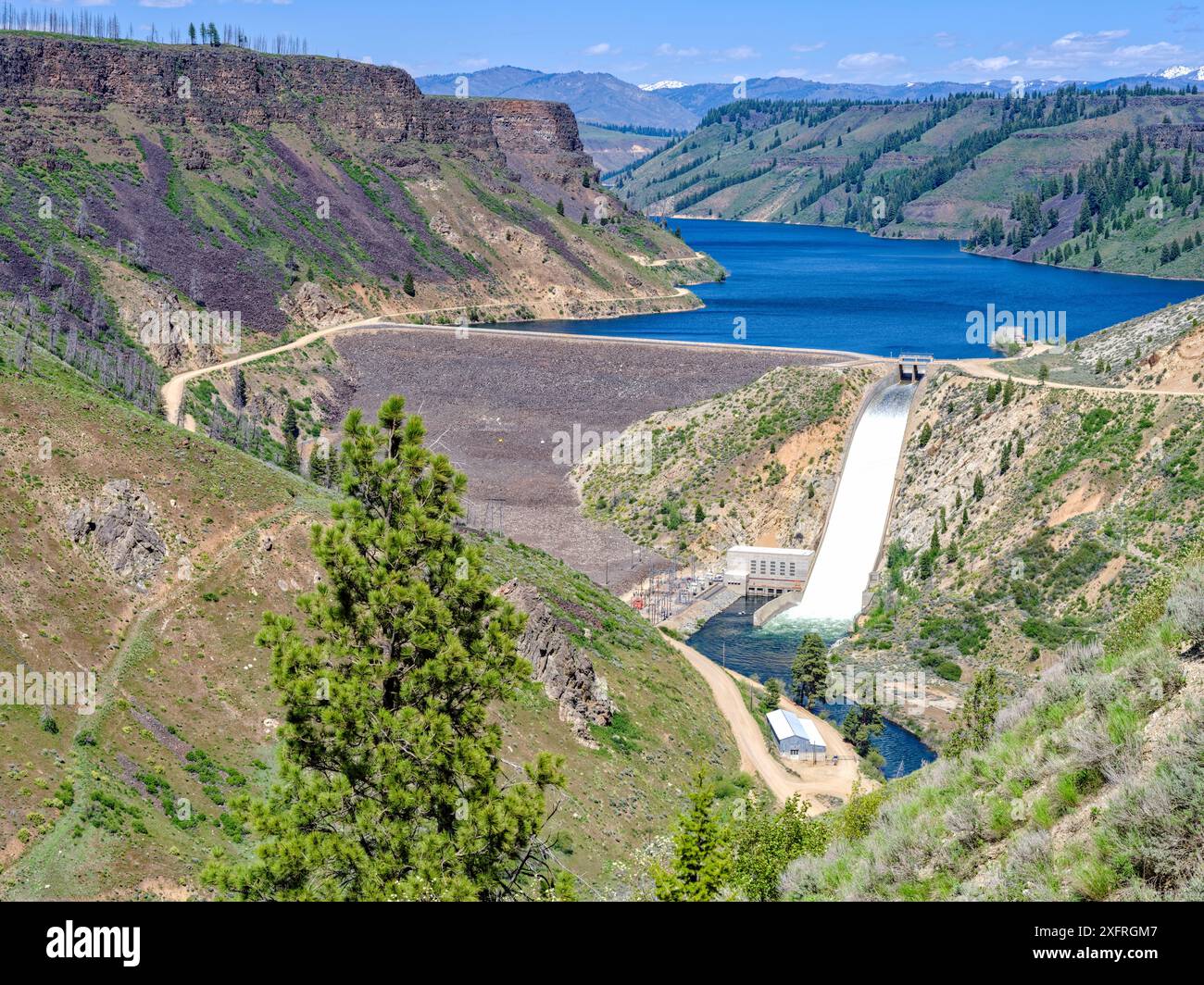 The Anderson Ranch Dam and reservoir on the South Fork of the Boise River near Mountain Home in ...