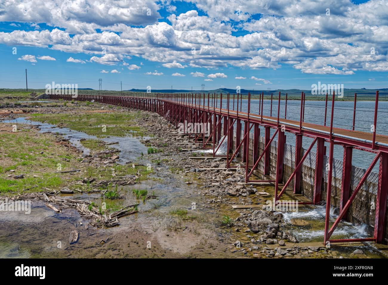 The auxiliary dikes on the Magic Dam near West Magic, Idaho, USA Stock ...