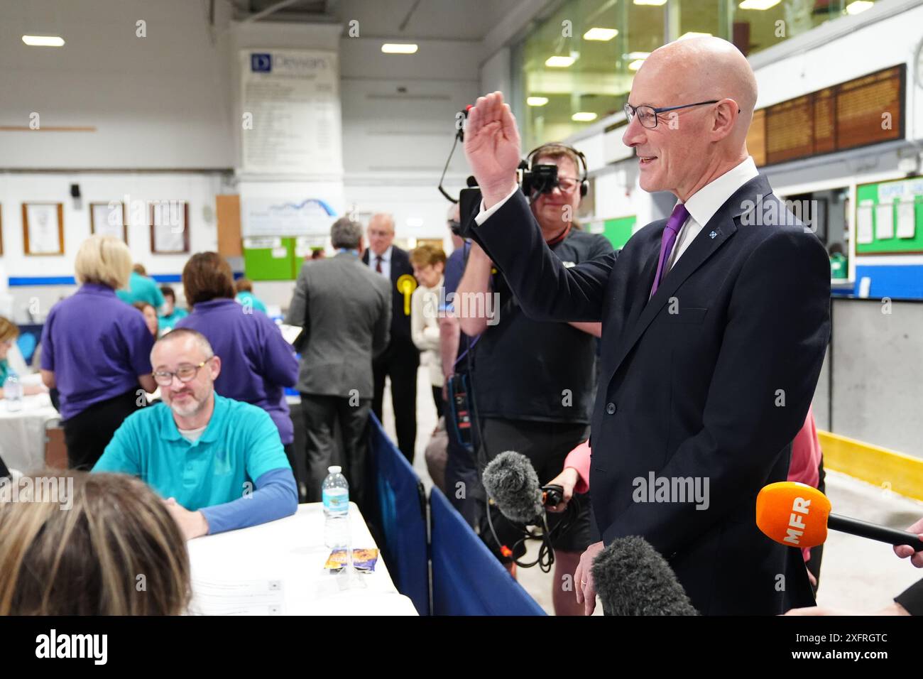 Scottish First Minister and SNP leader John Swinney at Ice Hall in the ...