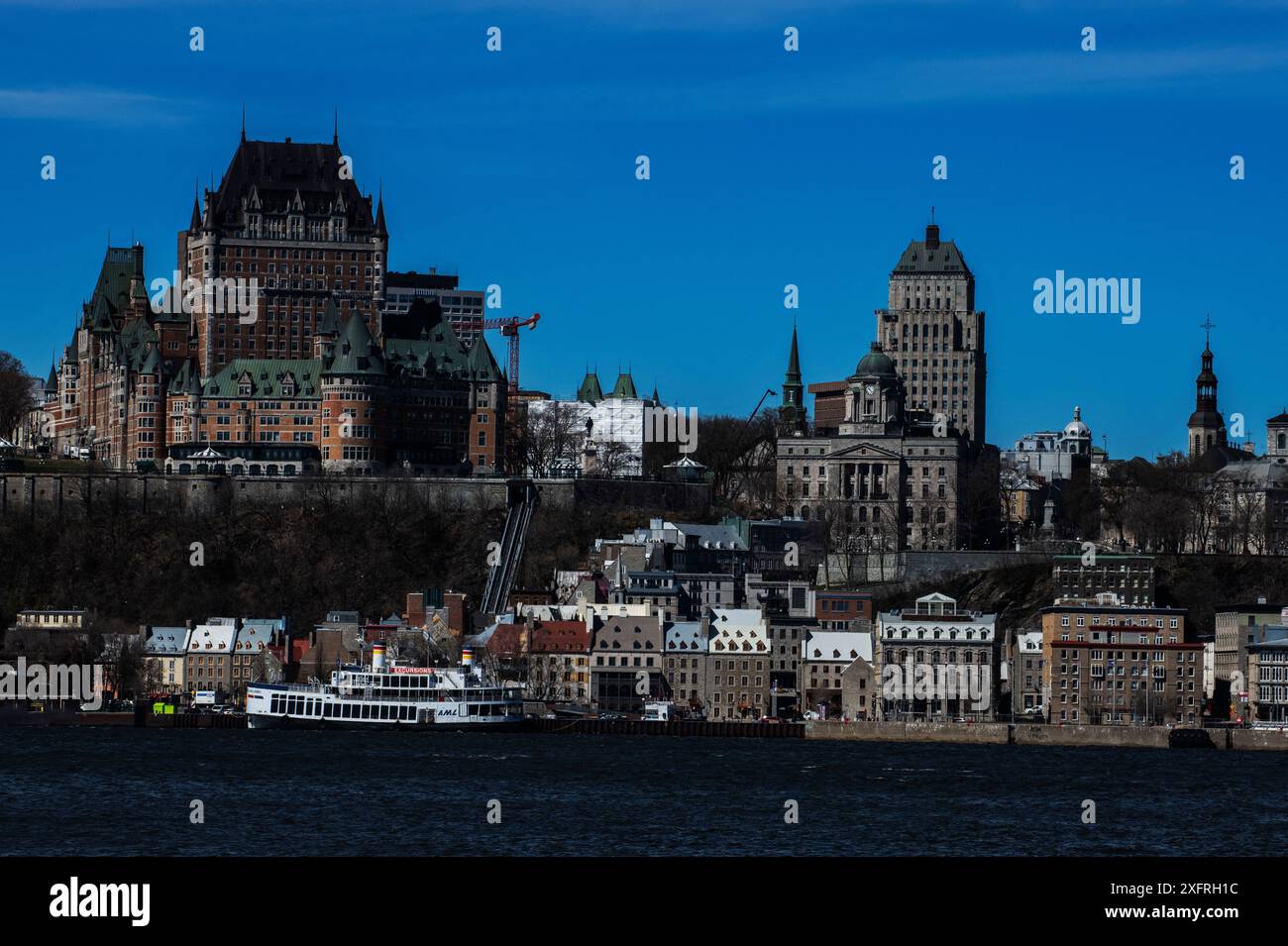 Chateau Frontenac in Quebec City across the St. Lawrence River from ...