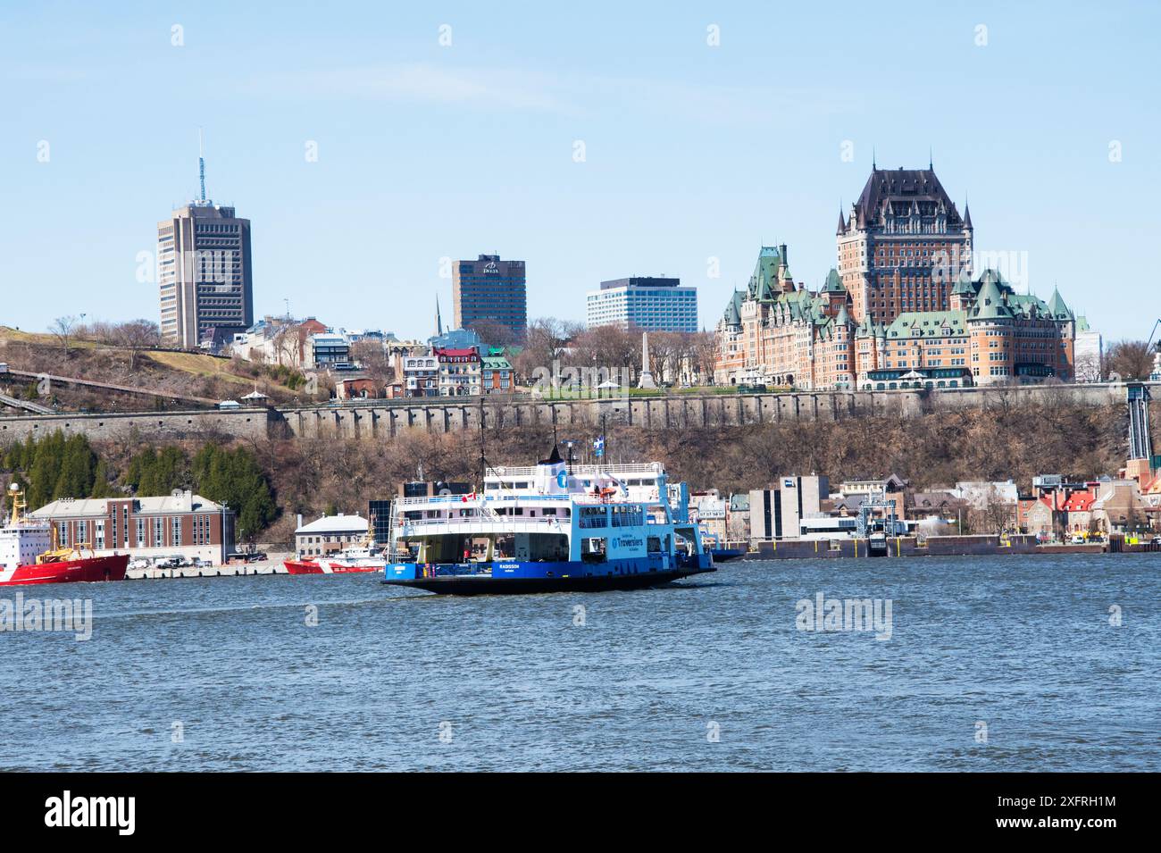 Chateau Frontenac in Quebec City across the St. Lawrence River from ...