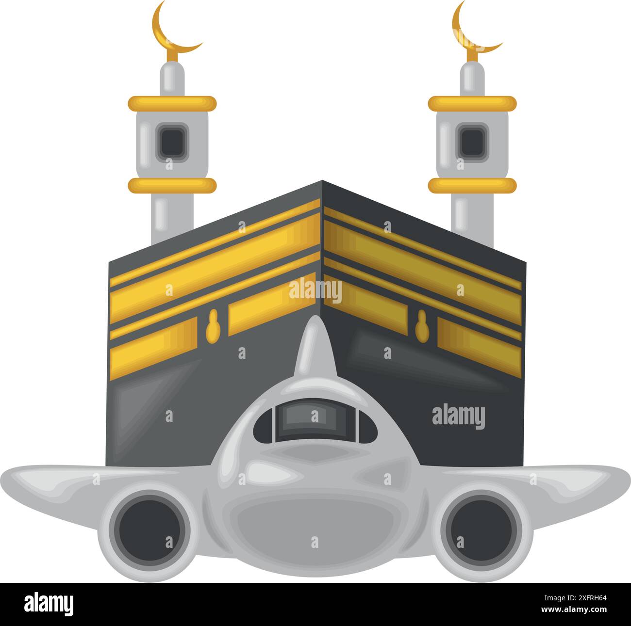 mecca tower and plane Stock Vector Image & Art - Alamy