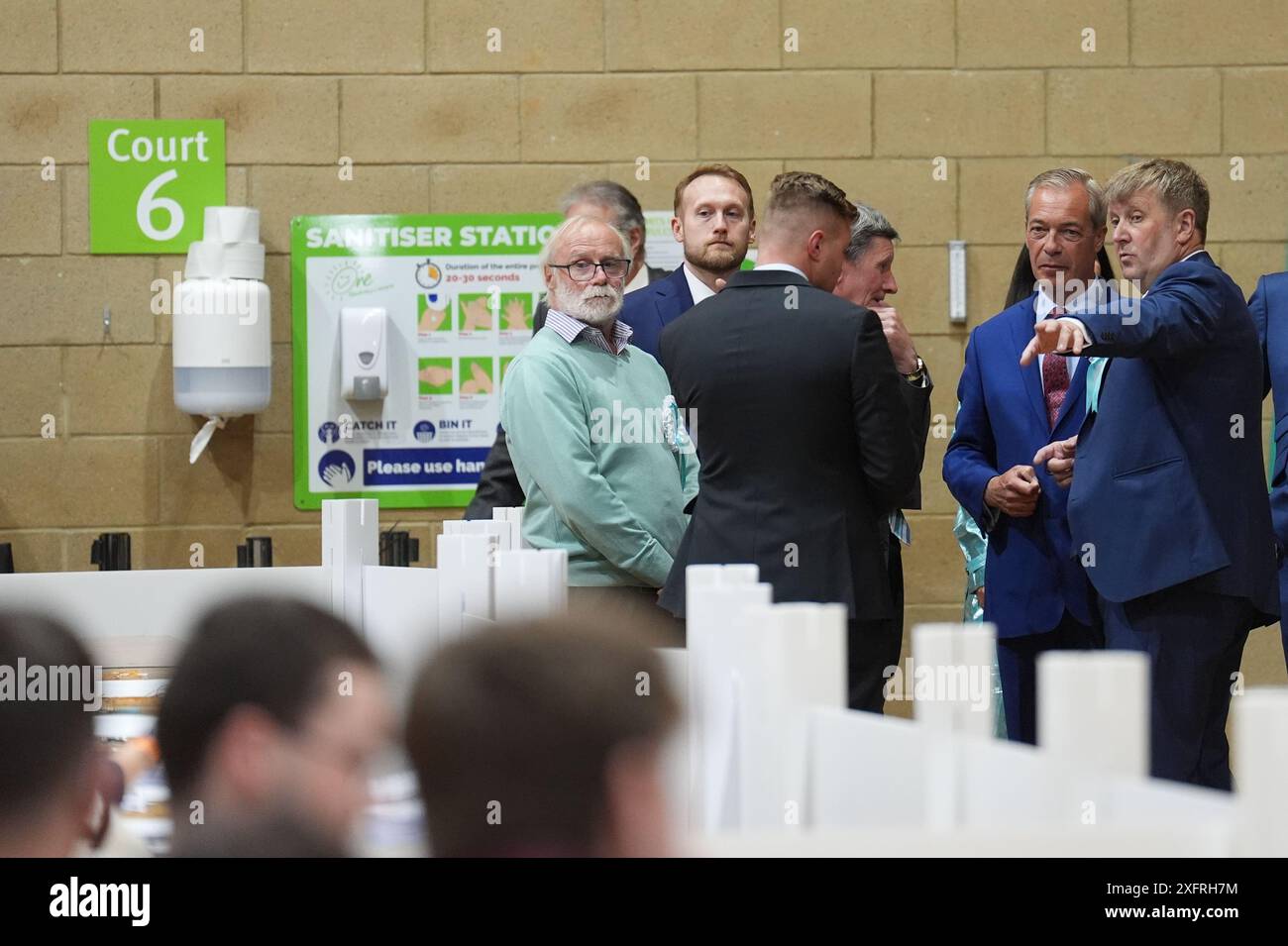 Reform UK leader Nigel Farage arrives at Clacton Leisure Centre in ...