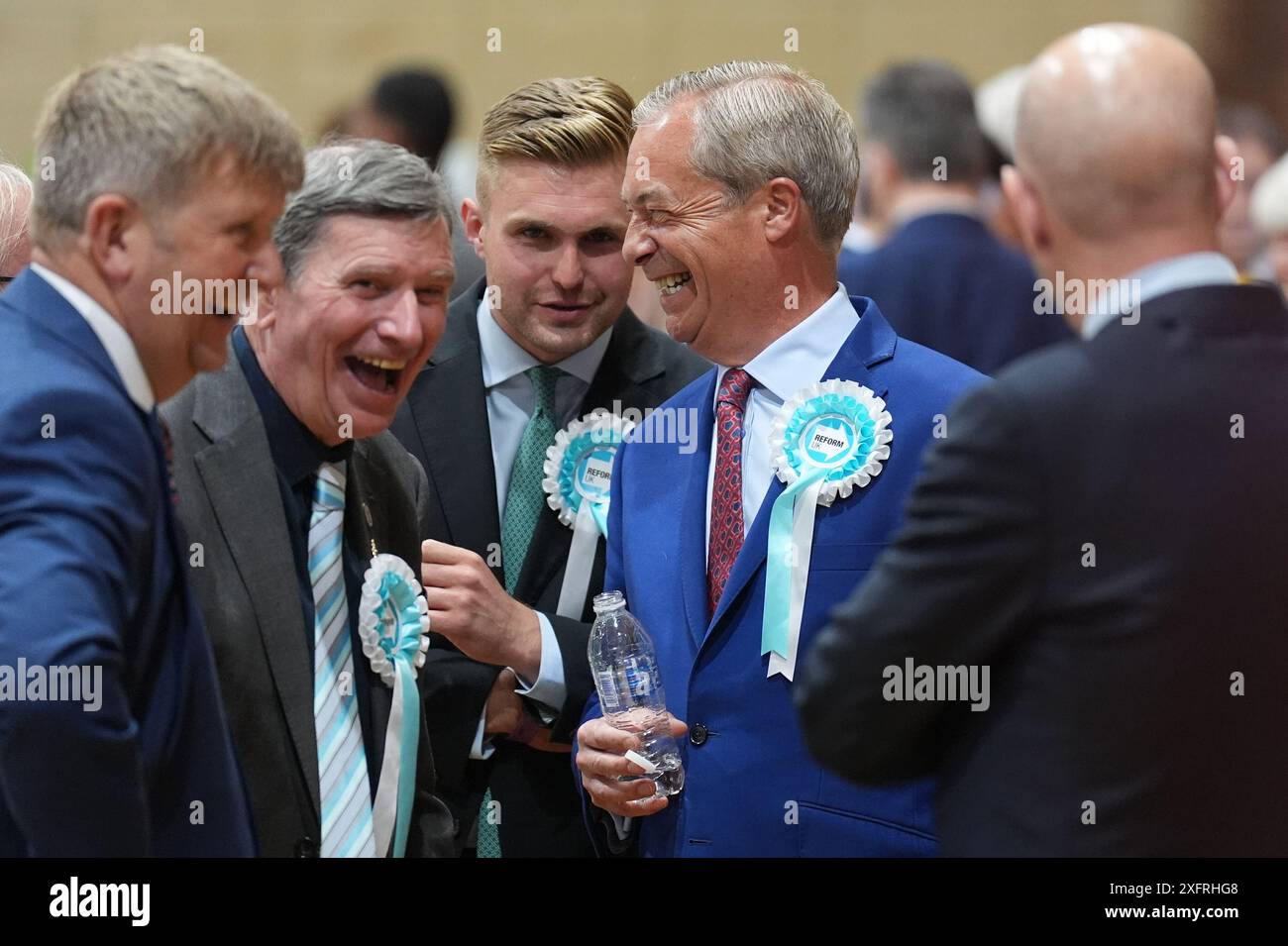 Reform UK leader Nigel Farage arrives at Clacton Leisure Centre in ...