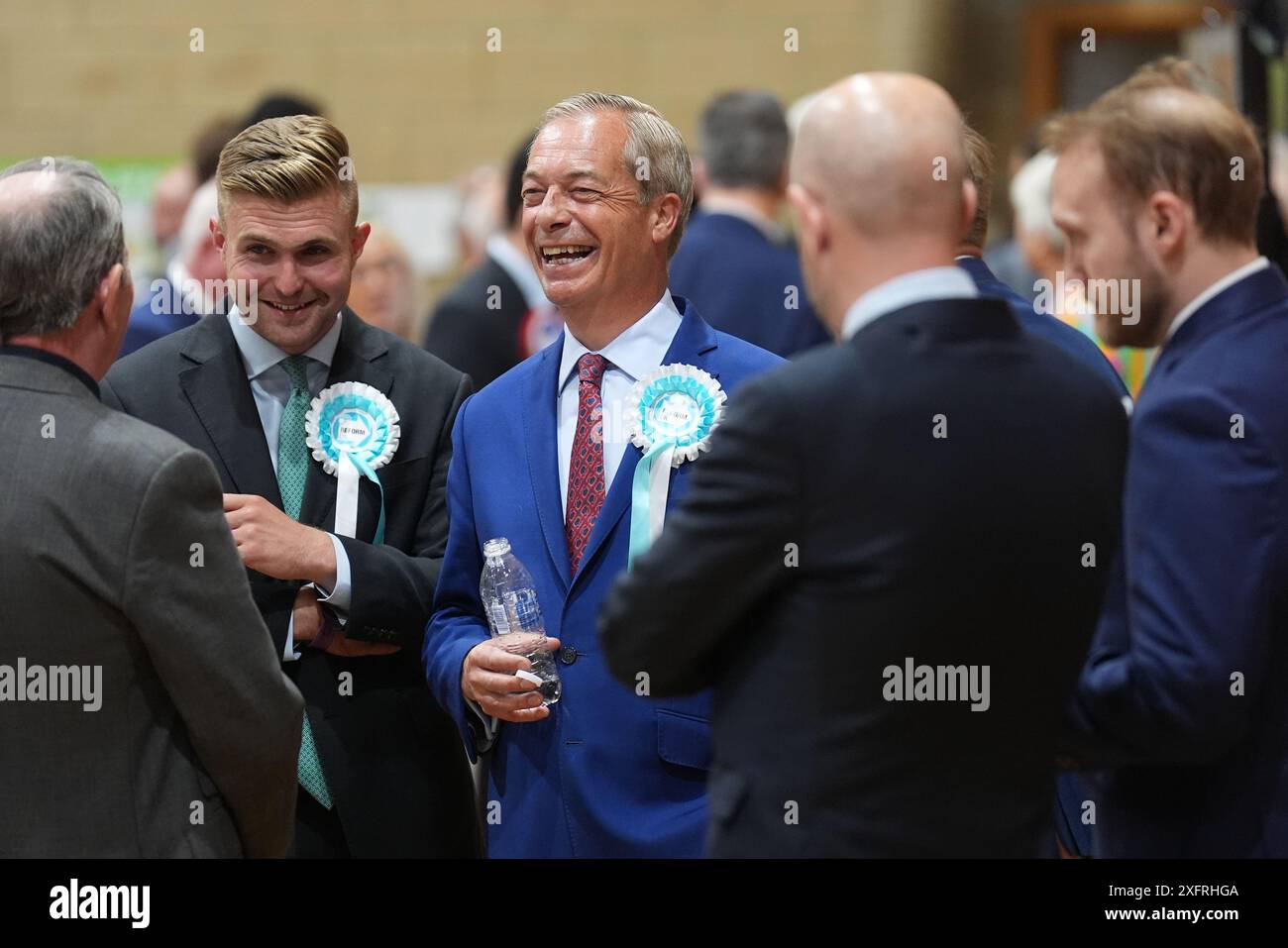 Reform UK leader Nigel Farage arrives at Clacton Leisure Centre in ...