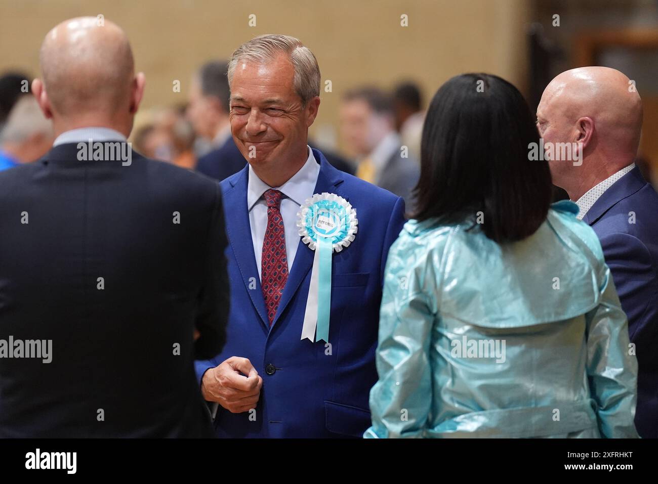 Reform UK leader Nigel Farage at Clacton Leisure Centre in Clacton ...