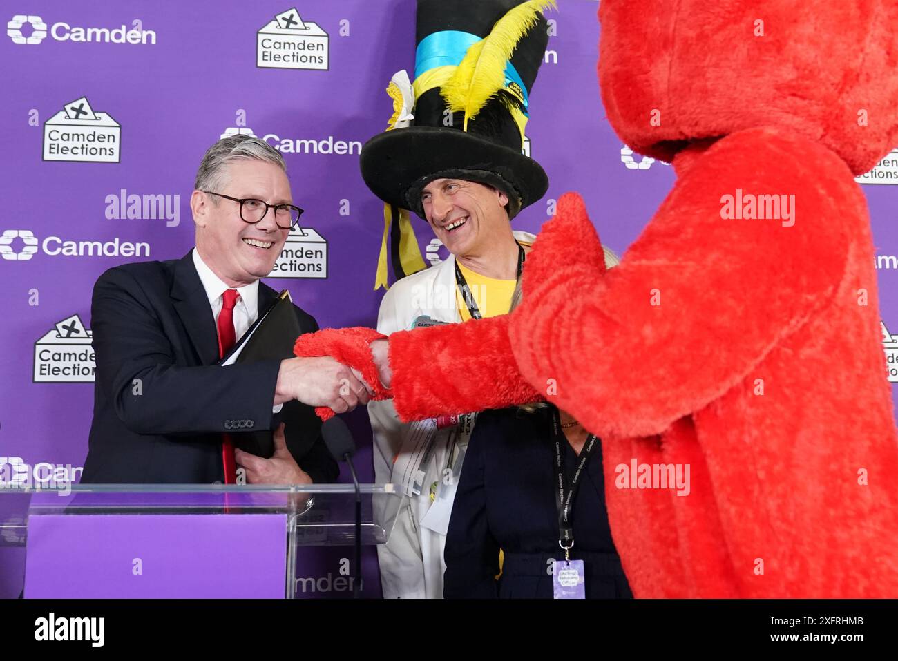Labour leader Sir Keir Starmer (left) shakes hands with Nick the ...