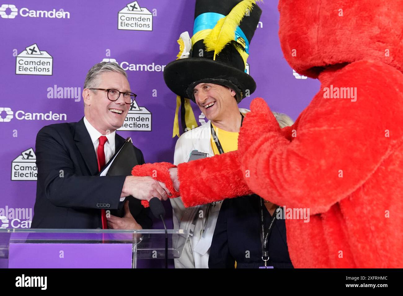 Labour leader Sir Keir Starmer (left) shakes hands with Nick the ...