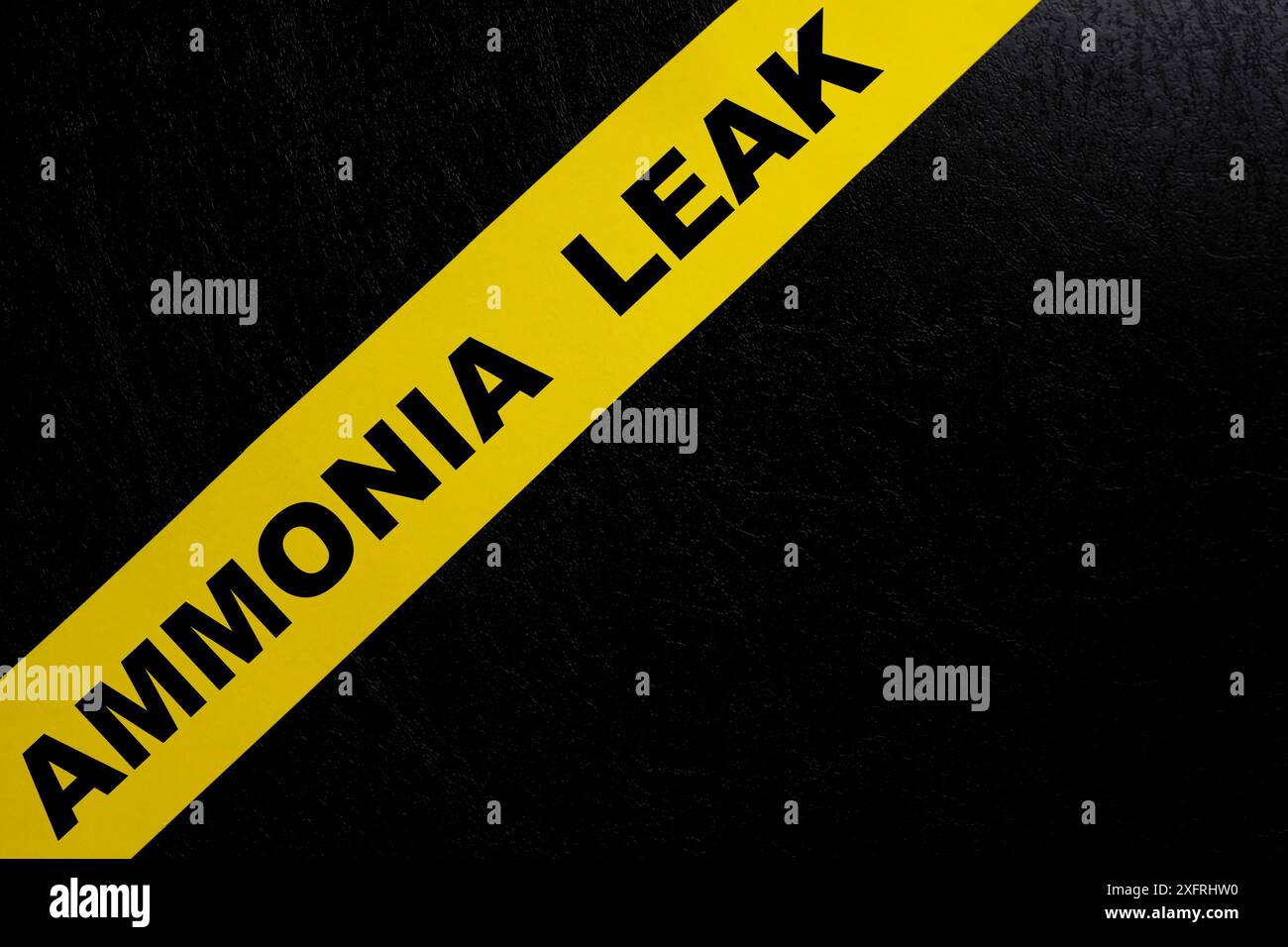 Ammonia gas leak or leakage caution danger and warning concept. Yellow ...