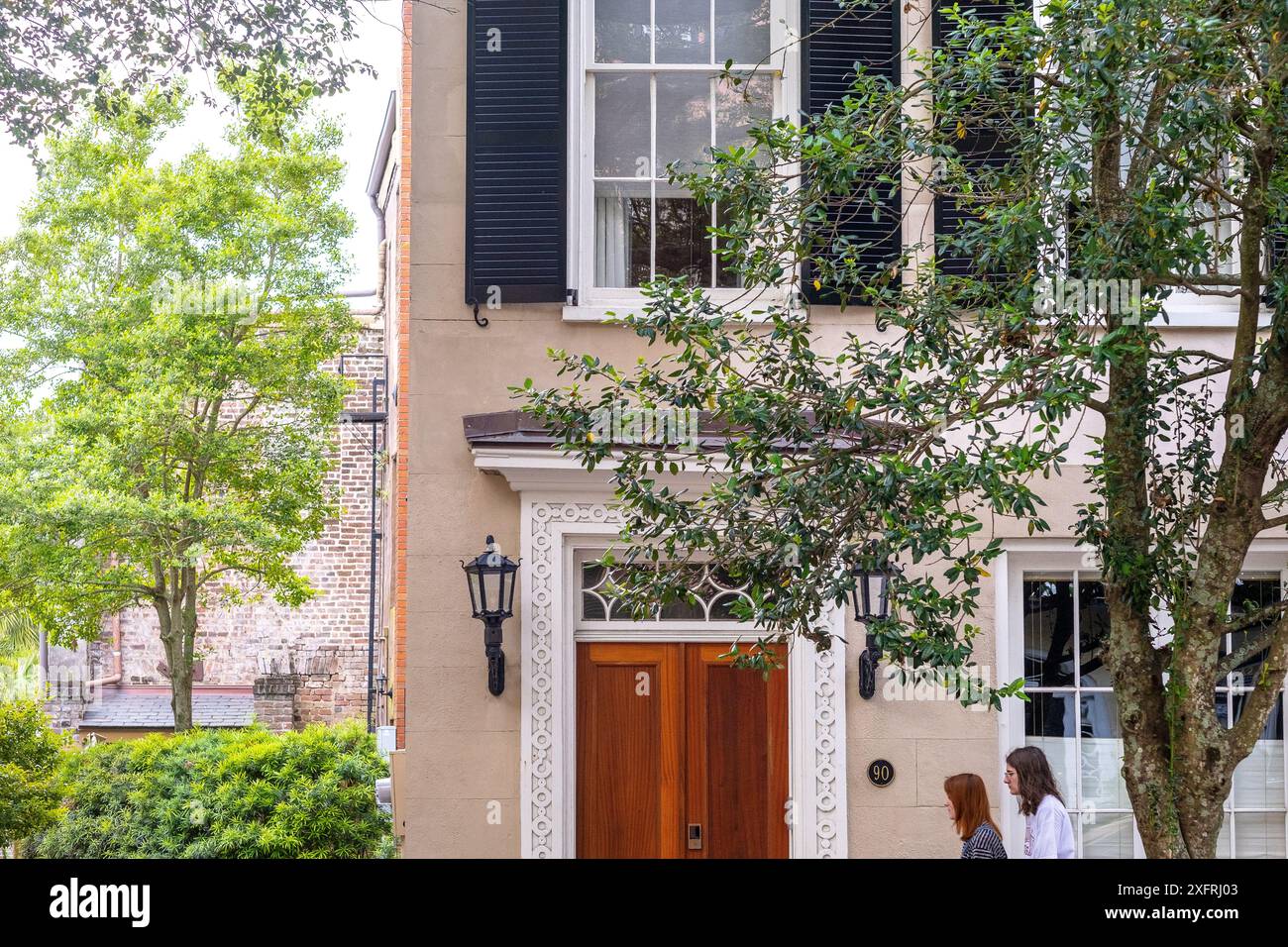 Spring plants in bloom in the historic center of Charleston, South ...